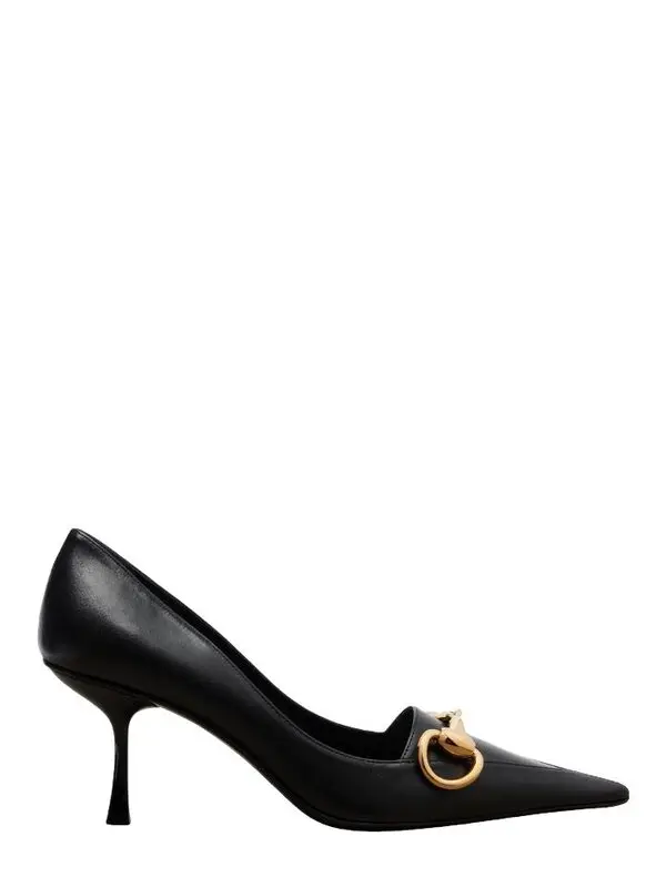 Gucci Boulevard Horsebit Leather Pumps - Black