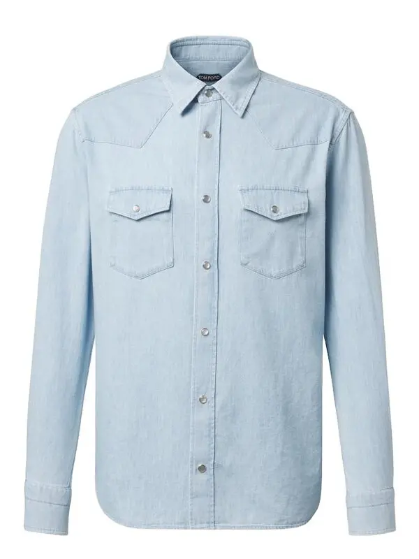 TOM FORD Denim Western Shirt - Blue
