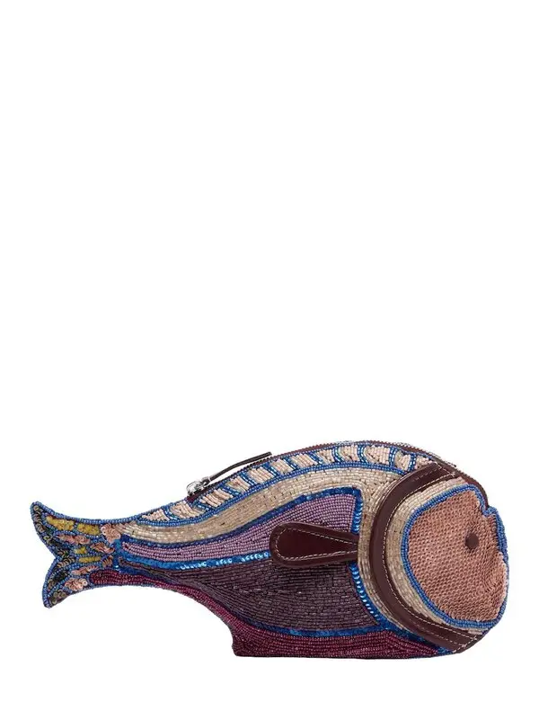 Staud Fish Beaded Clutch - Multicoloured