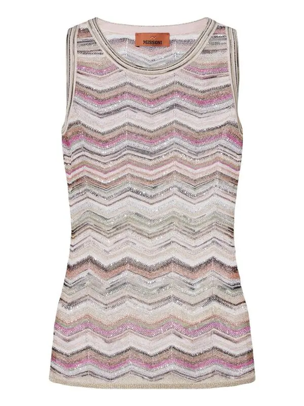 Missoni Zigzag Sequined Lamé Top - Multicoloured