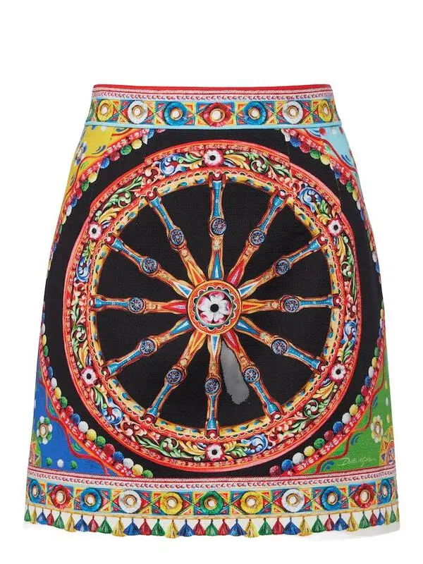 Dolce & Gabbana Printed Cotton Mini Skirt - Multicoloured