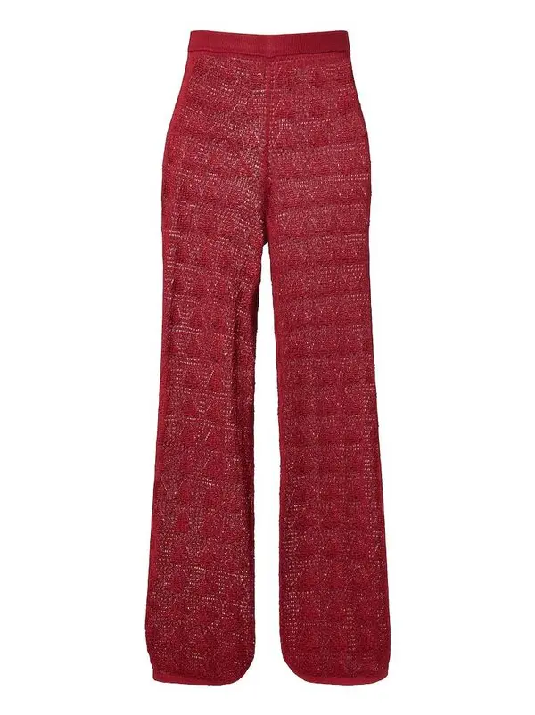 Loulou De Saison Knitted Wide-leg Pants - Red