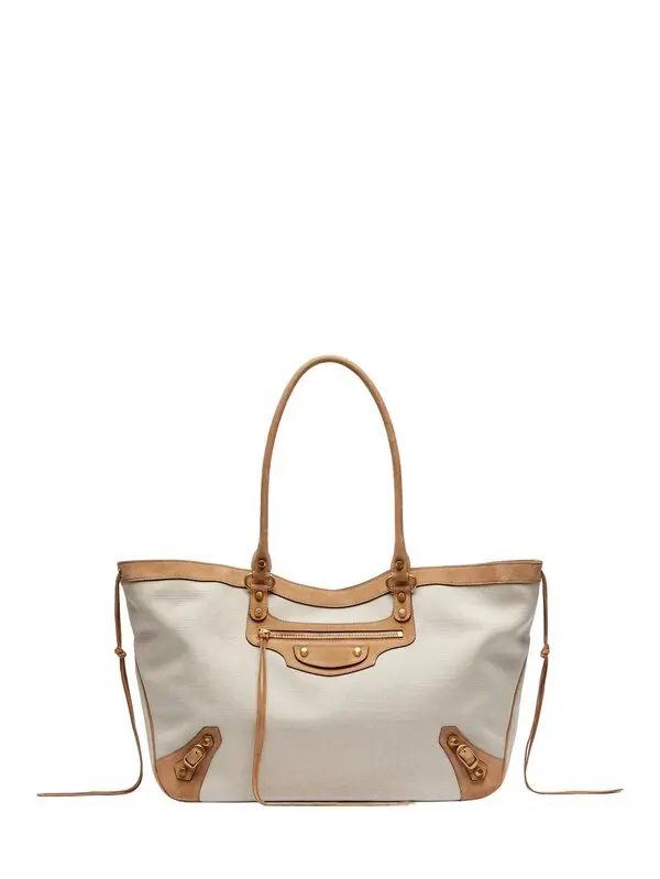 Balenciaga Le City Beach Medium Canvas Tote Bag - Beige