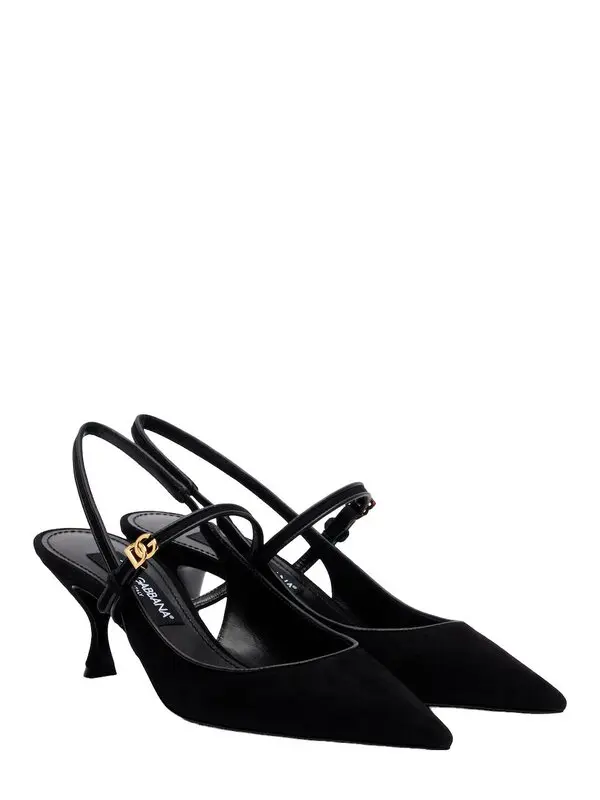 Dolce & Gabbana Suede Slingback Pumps - Black