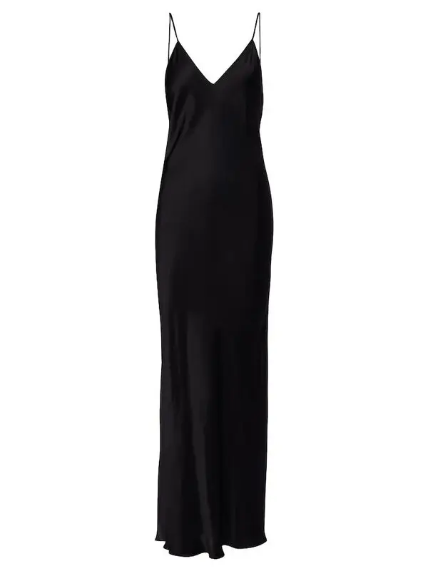 Isabel Marant Étoile Nevana Satin Maxi Dress - Black