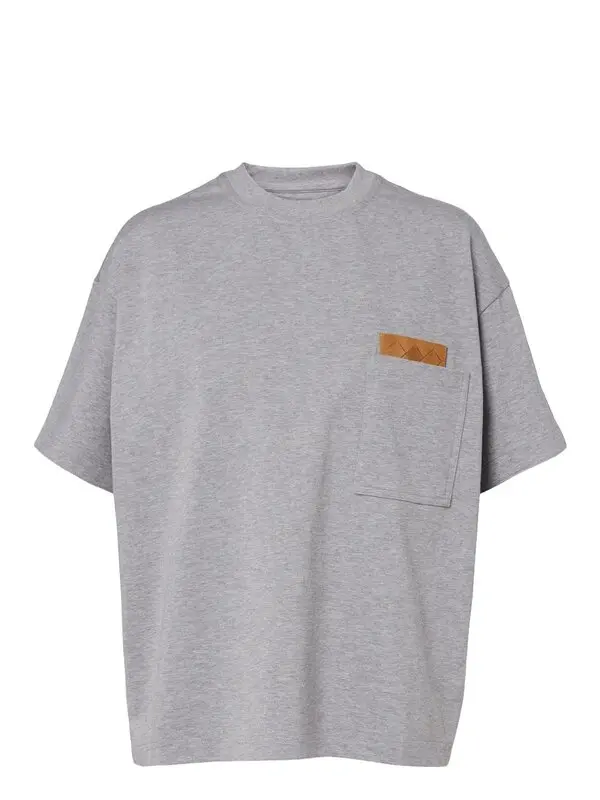 Bottega Veneta Intrecciato Cotton-blend Jersey T-shirt - Grey