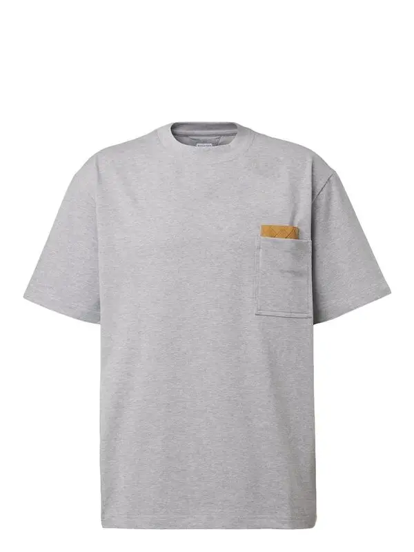 Bottega Veneta Intrecciato Cotton-blend Jersey T-shirt - Grey