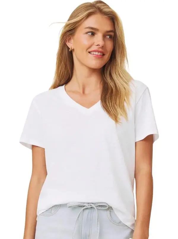 Splendid Louisa Boyfriend V-neck Tee - Black