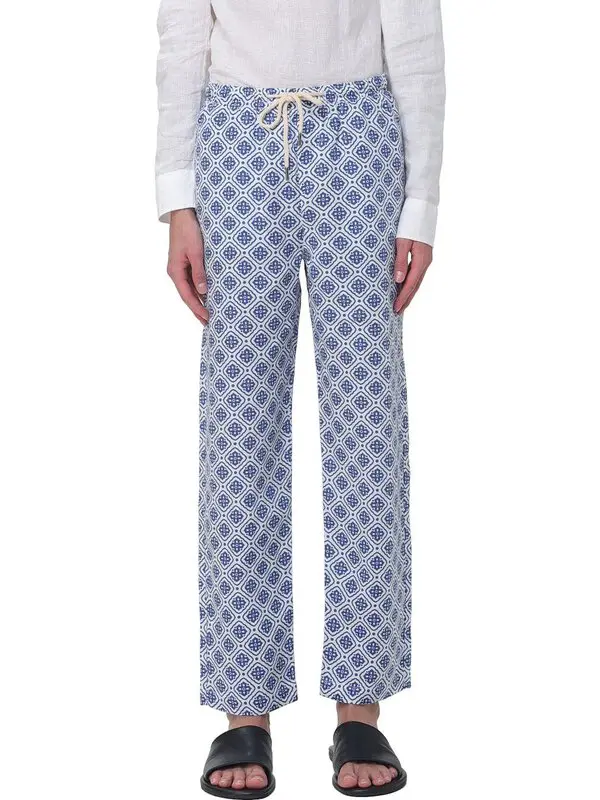 PENINSULA SWIMWEAR Diamond Print Drawstring Trousers - Blue 1