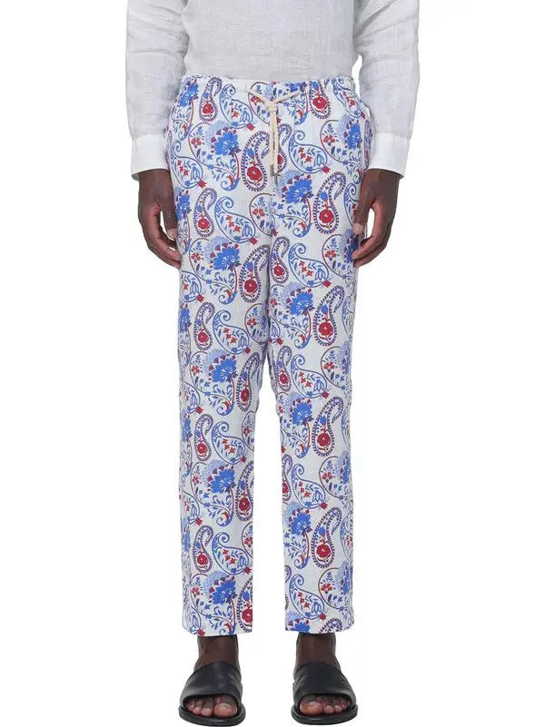 PENINSULA SWIMWEAR Diamond Print Drawstring Trousers - Blue 2