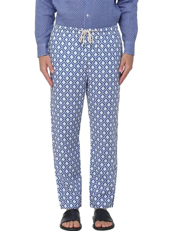 PENINSULA SWIMWEAR Diamond Print Drawstring Trousers - Blue