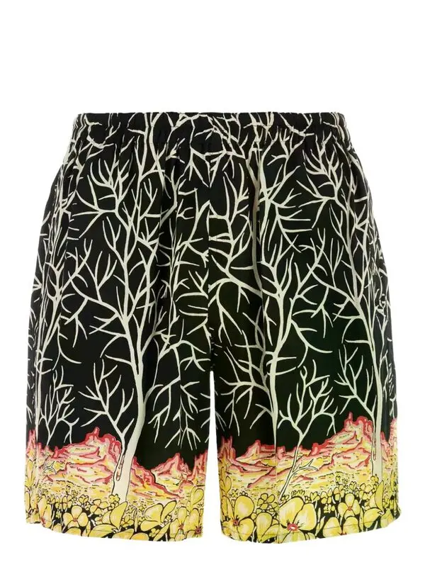 Y’s Printed Floral Shorts - Black
