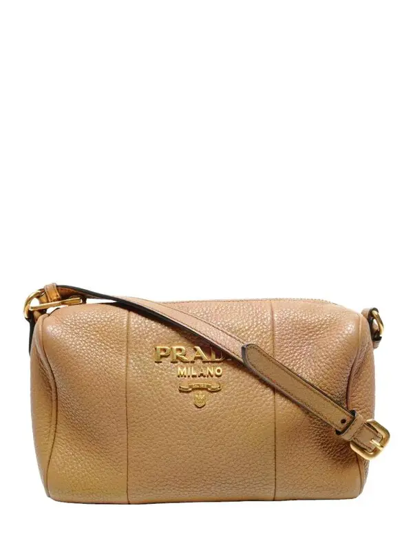 Prada Vitello Logo Shoulder Bag - Neutrals