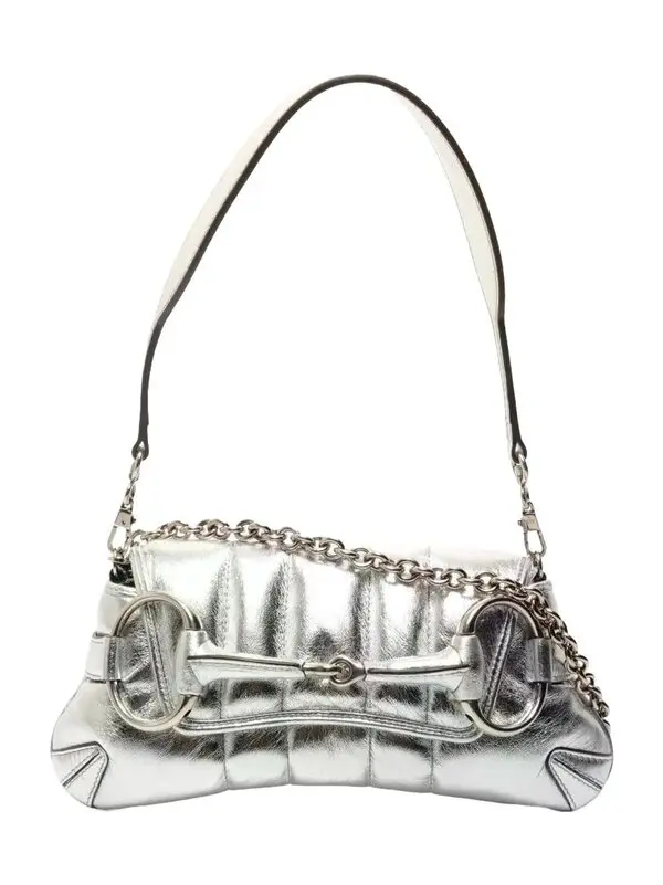 Gucci Horsebit Chain Shoulder Bag - Silver