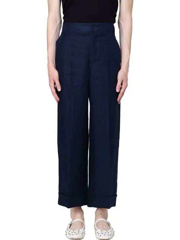 Max Mara Wide-leg Linen Trousers - Blue