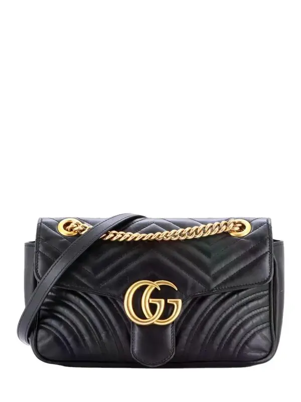 Gucci Matelassé Leather Shoulder Bag - Black