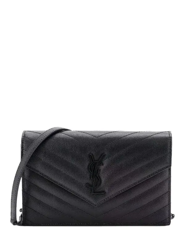 Saint Laurent Small Monogram Wallet On Chain Bag - Black