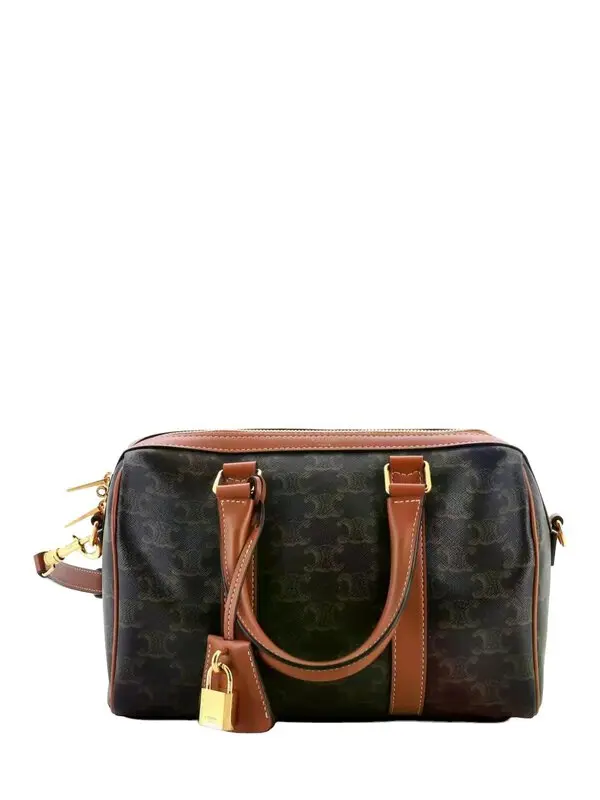 Celine Triomphe Coated Canvas Medium Shoulder Bag - Brown