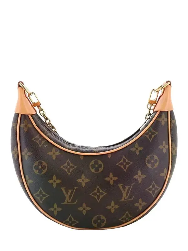 LOUIS VUITTON Monogram Canvas Loop Hobo Bag - Brown