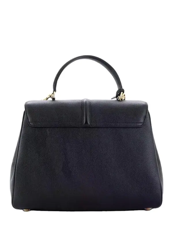 Celine 16" Top Handle Bag In Grained Calfskin - Black