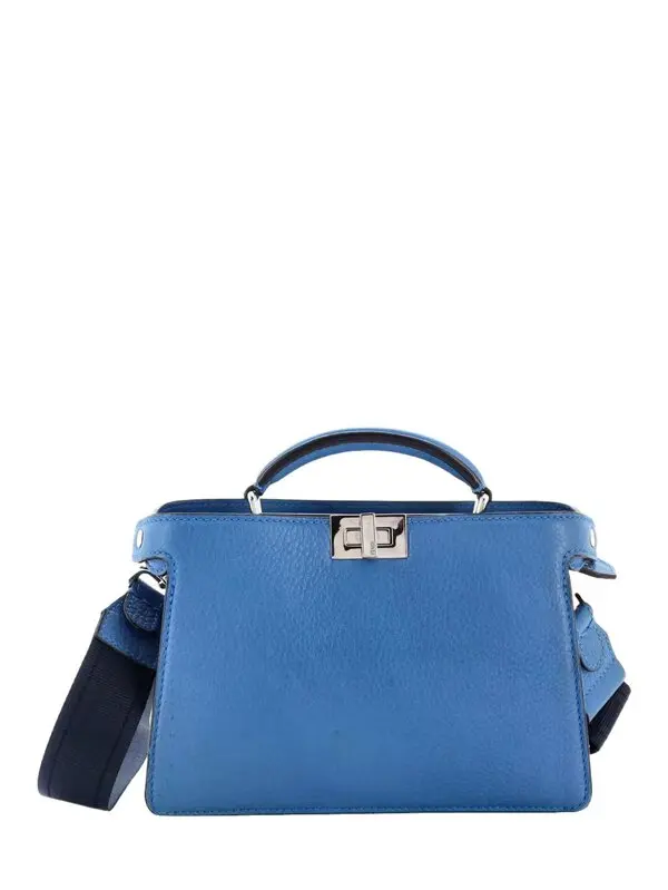 Fendi Peekaboo Iseeu X-cross Leather Shoulder Bag - Blue