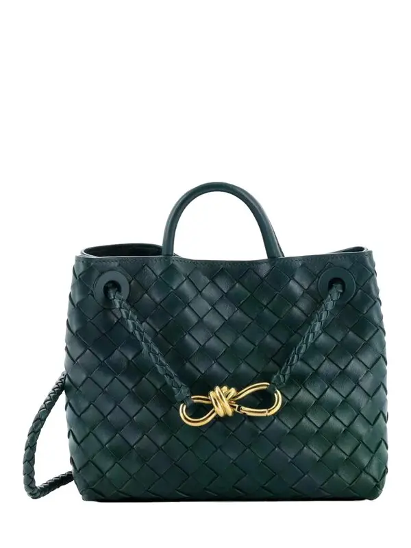 Bottega Veneta Andiamo Top Handle Bag Intrecciato Nappa Small Satchel - Green