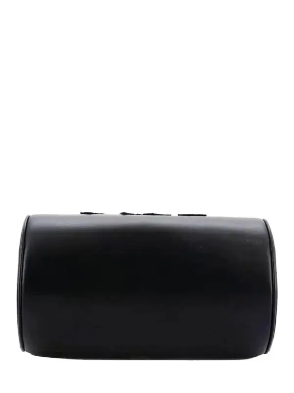 Celine Cylinder Leather Shoulder Bag With Applique - Black