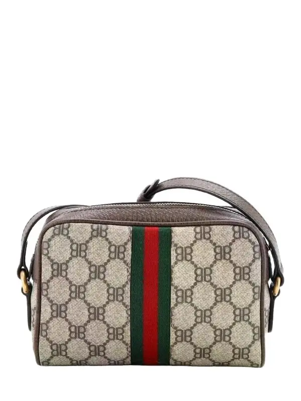 Balenciaga X Gucci The Hacker Project Camera Bag Bb Coated Canvas Mini Crossbody Bag - Brown