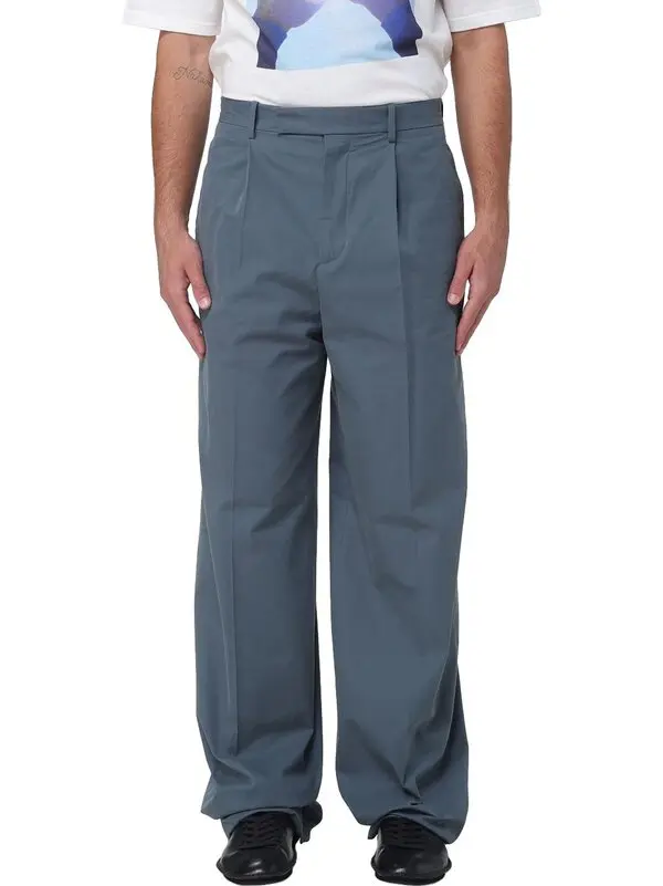 JIL SANDER Wide Leg Cotton Drill Trousers - Navy