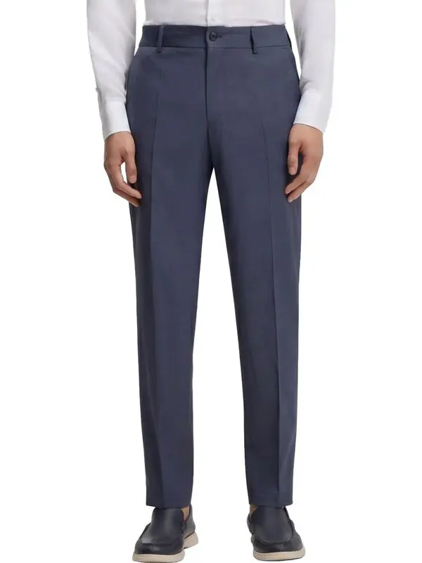 BOSS Slim Fit Chino Trousers In Virgin Wool - Blue