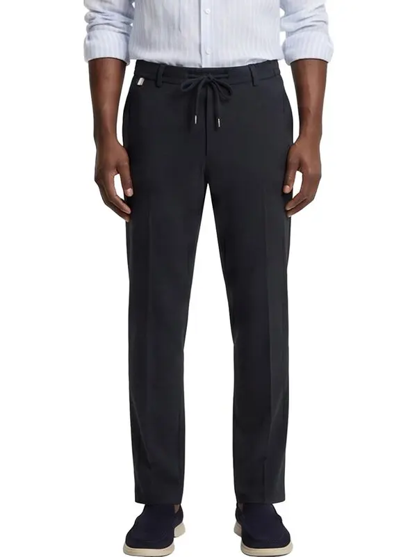 BOSS Slim Fit Linen Blend Chino Trousers - Blue