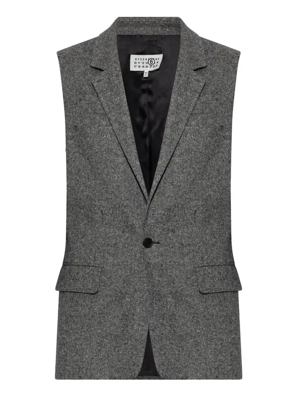 MAISON MARGIELA Single-breasted Vest With Notched Lapel And Single Vent - Grey