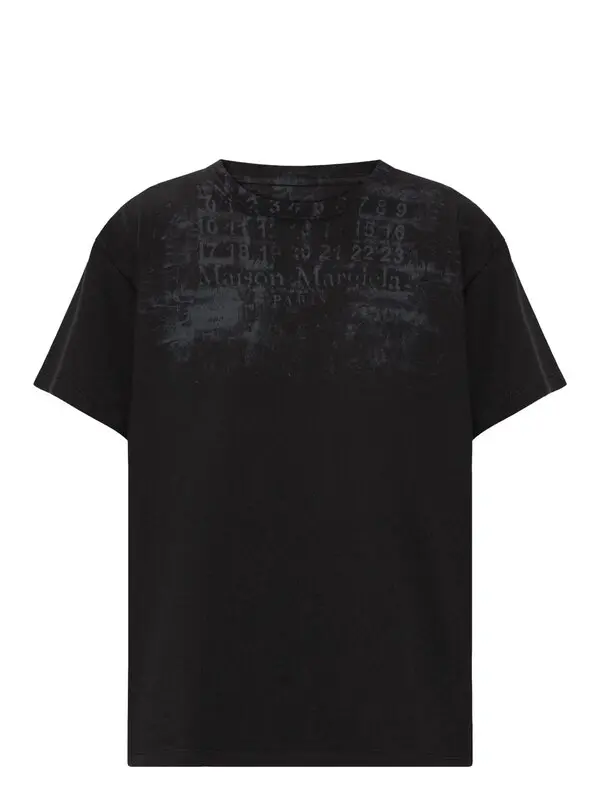 MAISON MARGIELA Printed Cotton Jersey T-shirt - Black