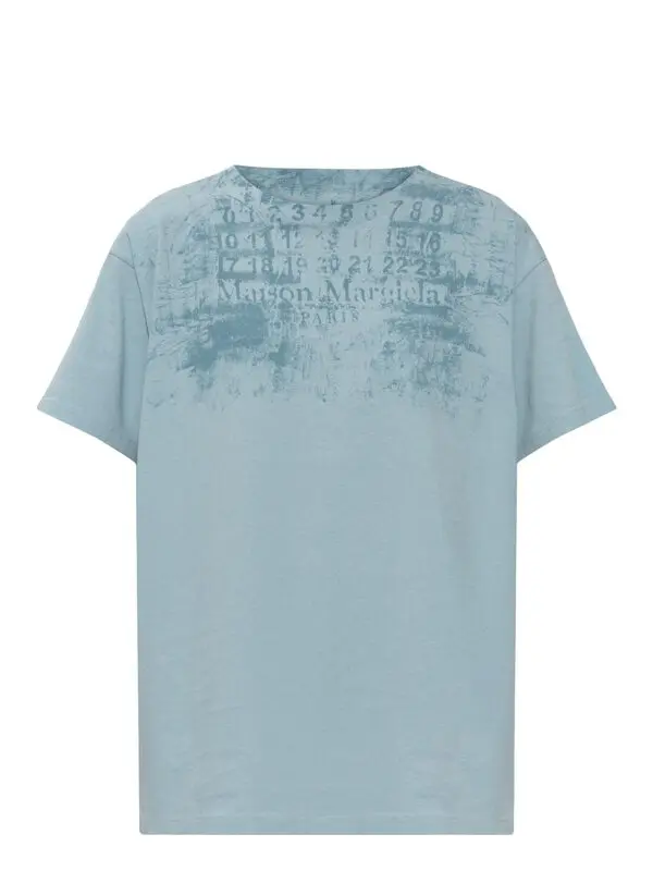 MAISON MARGIELA Printed Cotton T-shirt - Blue