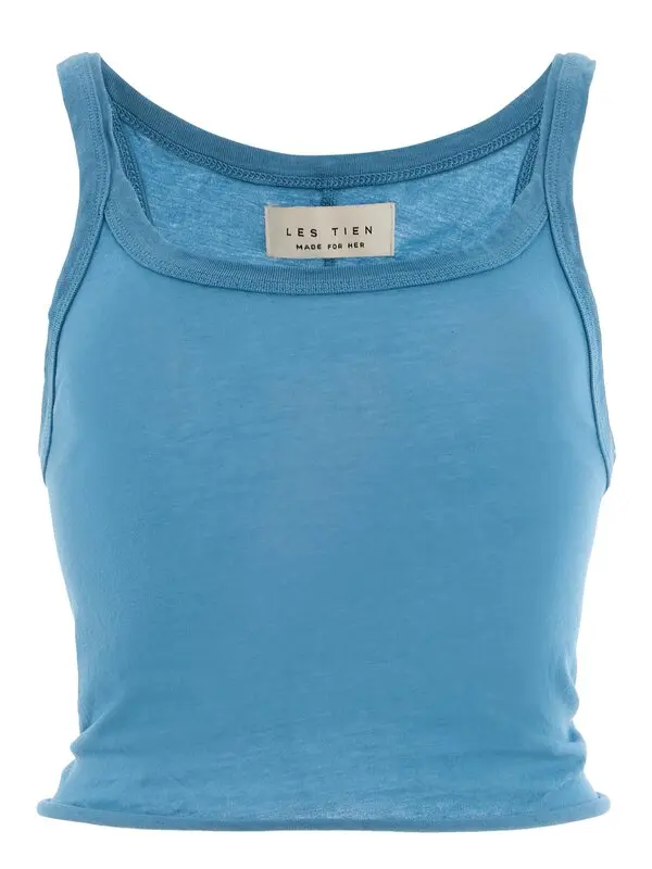 LES TIEN Exclusive Cotton Tank Top - Blue