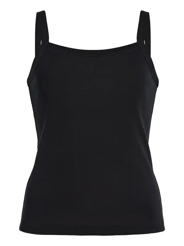 FLORE FLORE Organic Cotton Rib Camisole Top - Black