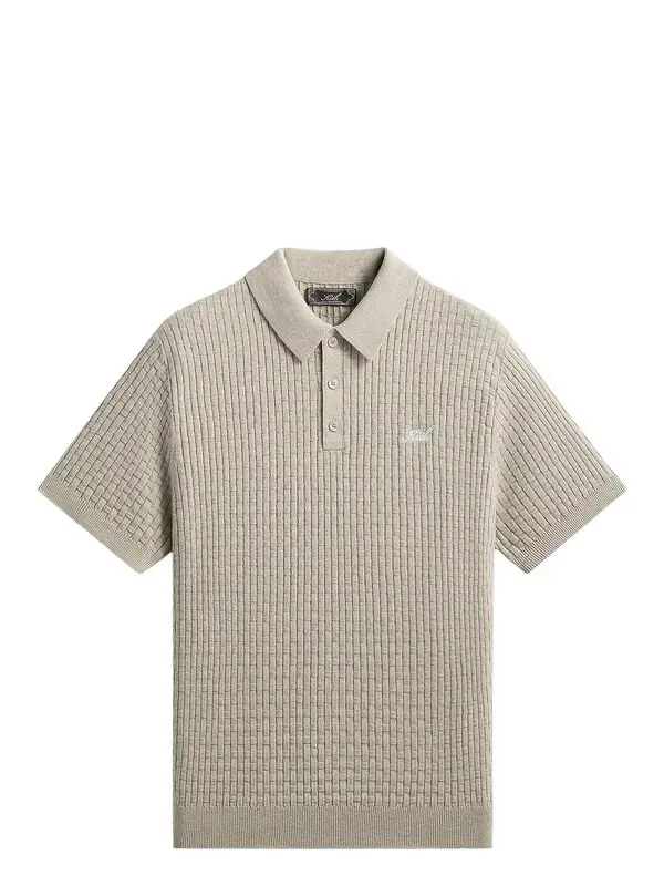 Kith Polo Shirt With Basket Weave Detailing - Grey