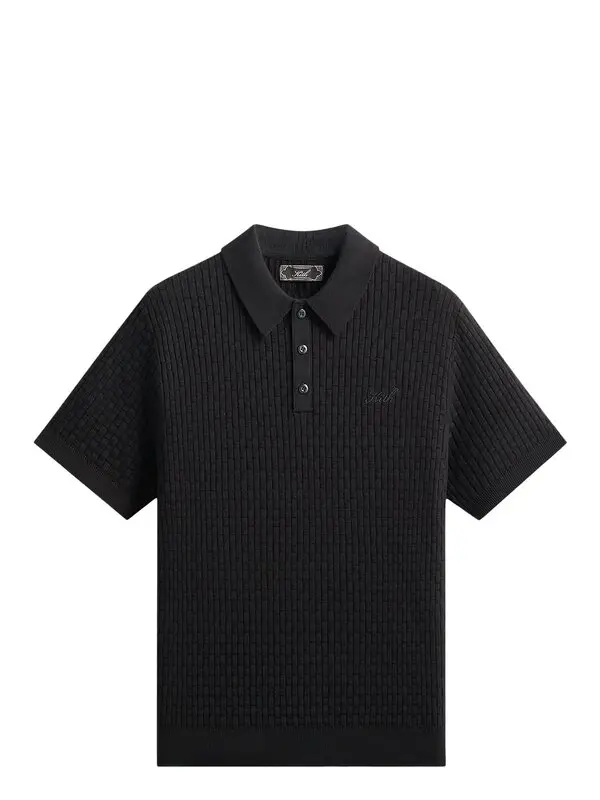 Kith Basket Weave Tilden Polo - Black