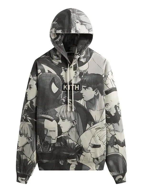 Kith X Marvel Vs. Capcom Fighter All-over Printed Hoodie - Black