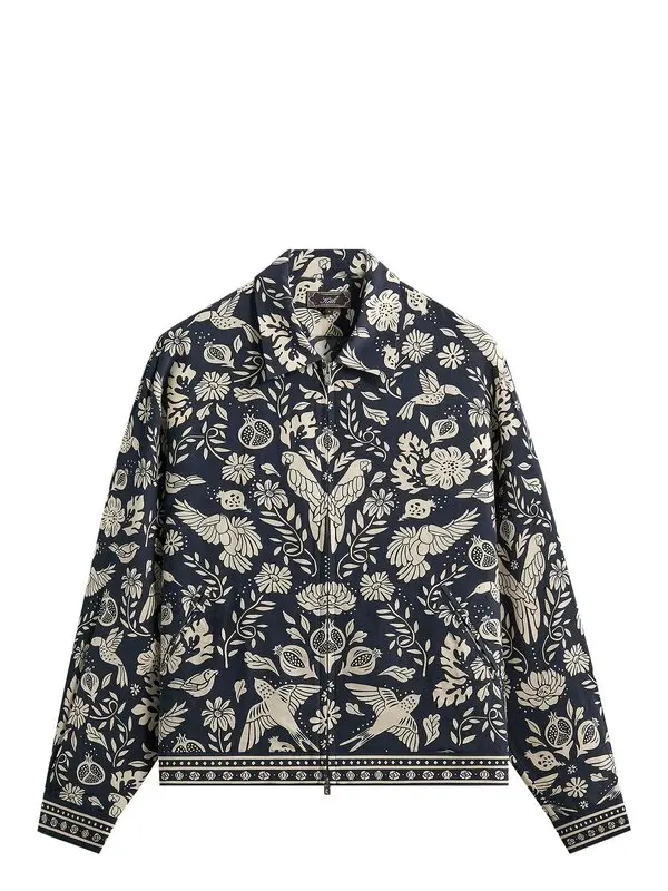 Kith Cupro Linen Connor Blouson Jacket - Blue