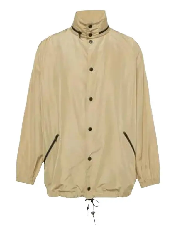 Balenciaga Logo Print Windbreaker Jacket - Tan