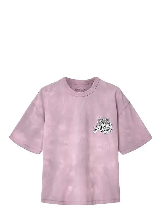 ALLSAINTS Avalon Graphic-print Cotton T-shirt - Seashell Pink
