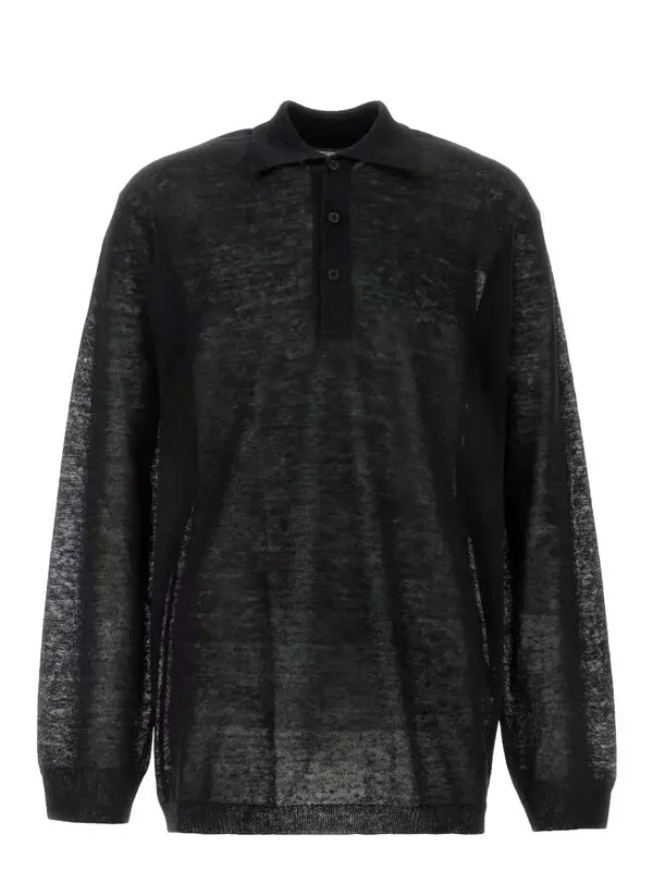 Y’s Long-sleeve Polo Shirt - Black