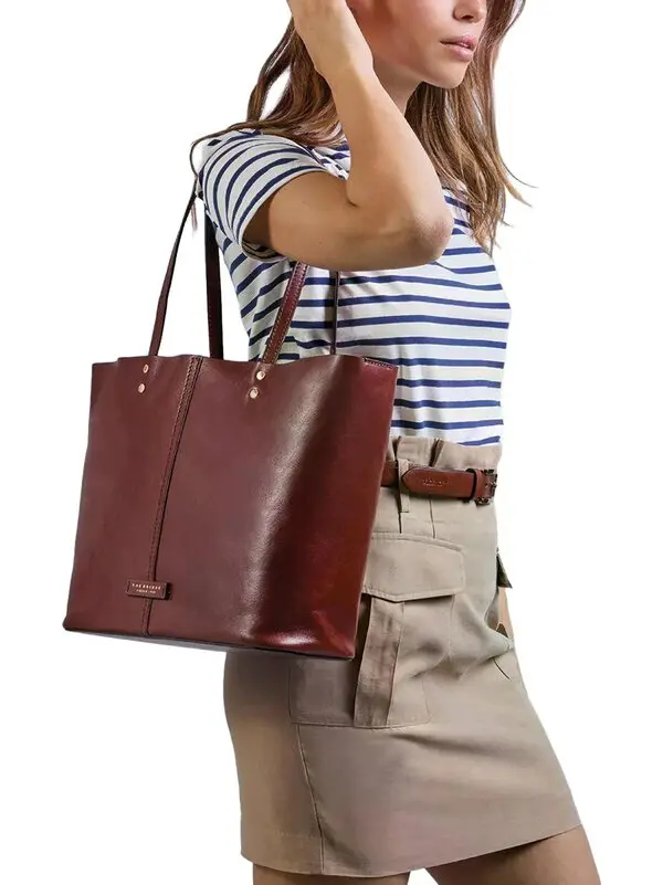 THE BRIDGE Leather Tote Bag - Brown