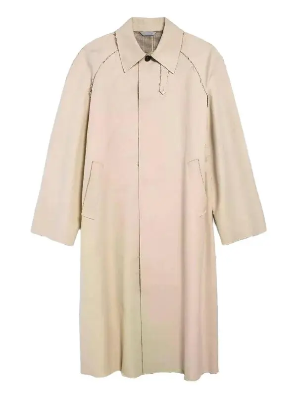 Balenciaga Raw-edge Raglan-sleeve Trench Coat - Neutrals