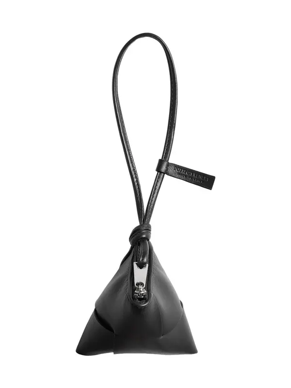 Bottega Veneta Leather Angolo Coin Purse Charm - Grey