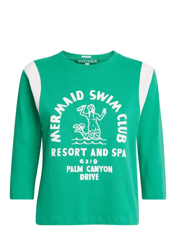 MOTHER Cotton 'better Half Insert' Graphic T-shirt - Green
