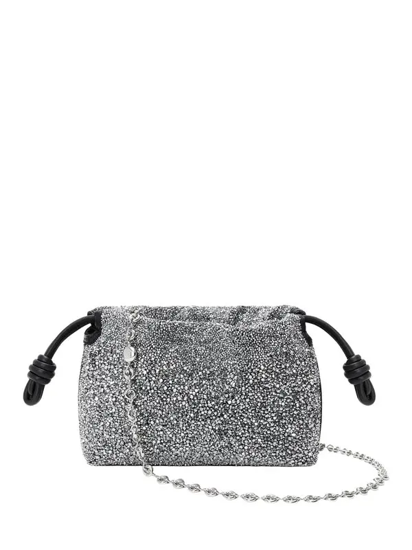 Loewe Mini Beaded Flamenco Purse - Black