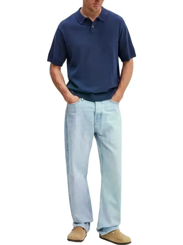LEVI'S Short-sleeve Knitted Polo Shirt - Blue
