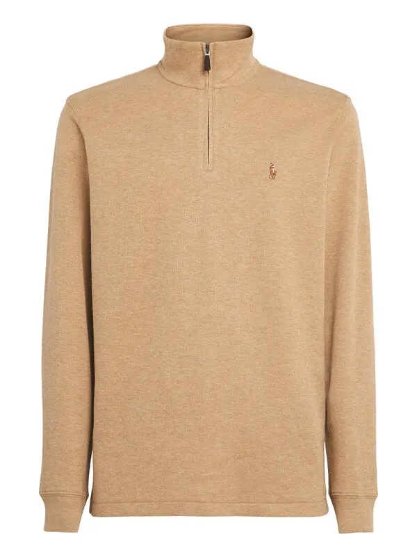 Polo Ralph Lauren Estate-rib Quarter-zip Sweater - Beige